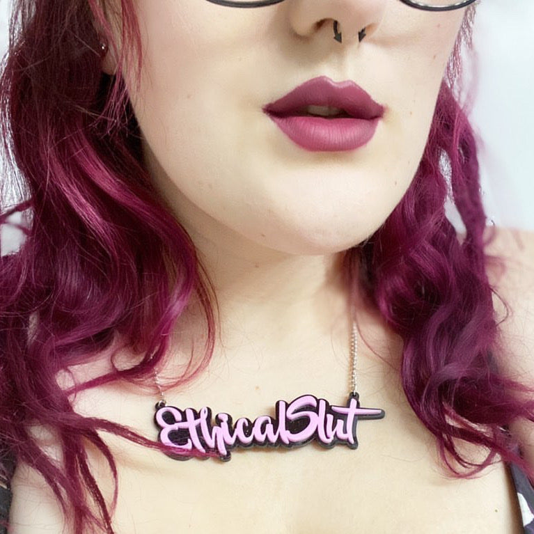 Ethical Slut Necklace Necklace Bdsm Enamel Pins For Kinky Geeks Gandk